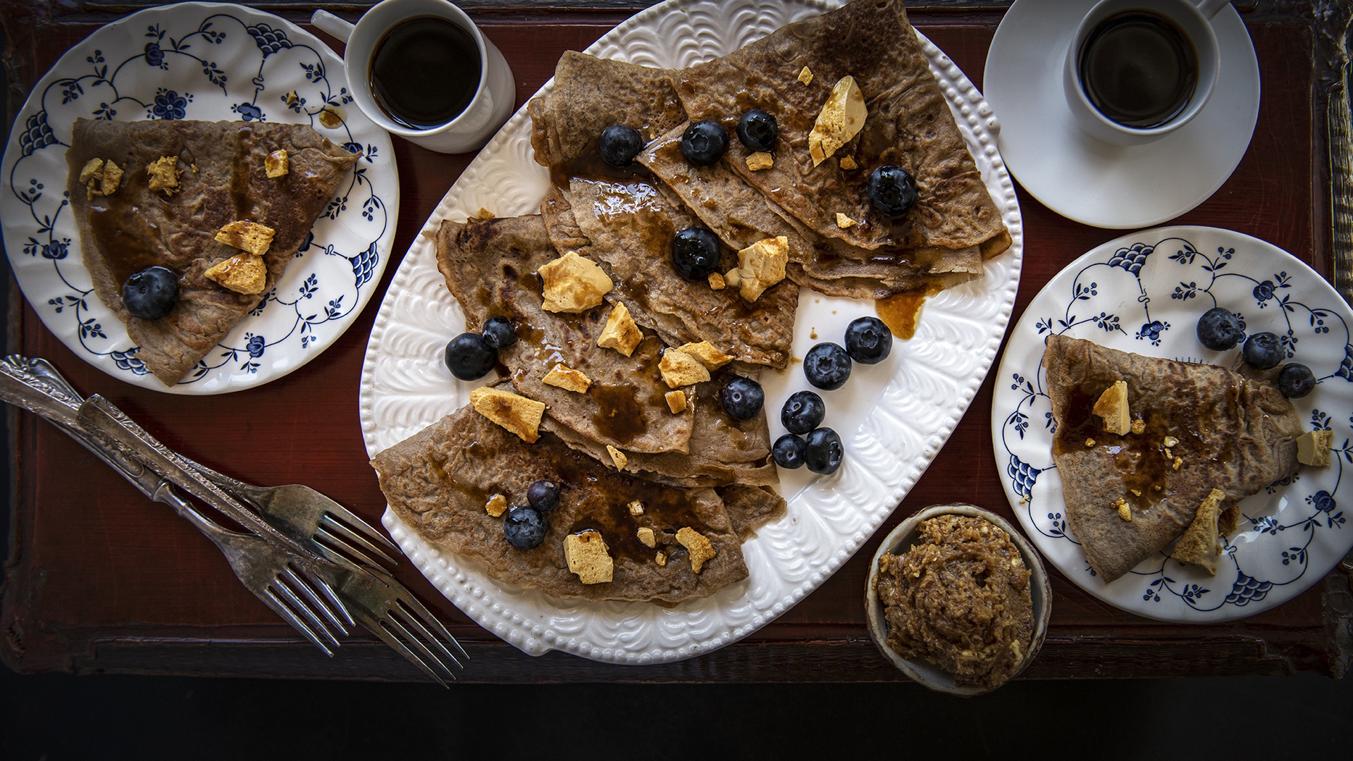 Coffee Crepes with Honeycomb Butter Recipe - Fresco