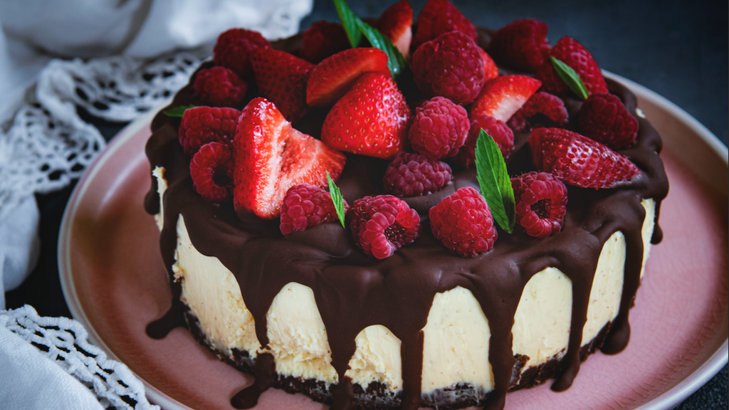 Steamed White Chocolate Cheesecake with Raspberry Ganache Recipe - Fresco